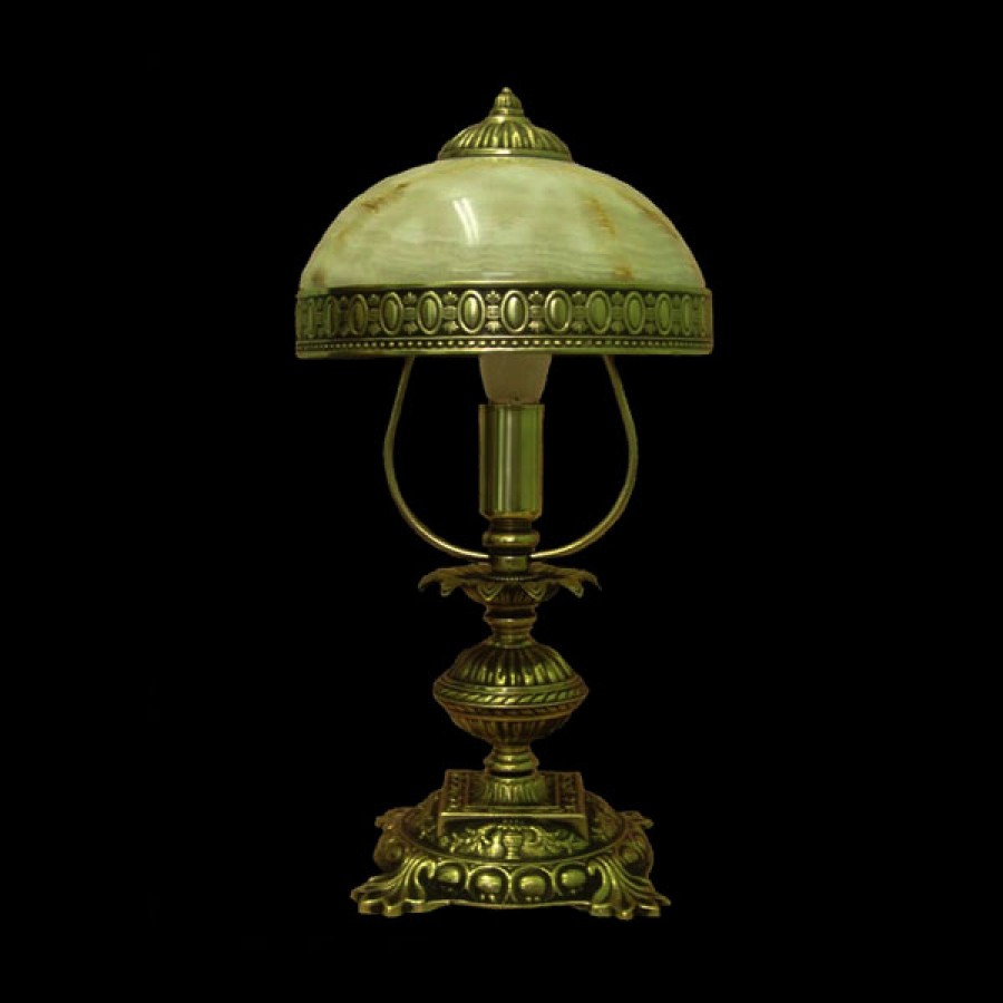 Настольная лампа из камня НК-О-02 ОВ Белый оникс | Мастерская А.А.В.